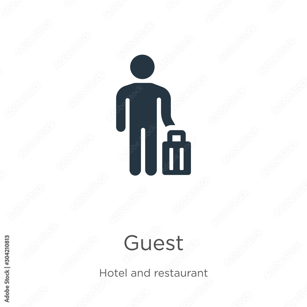 Guest icon vector. Trendy flat guest icon from hotel and restaurant ...