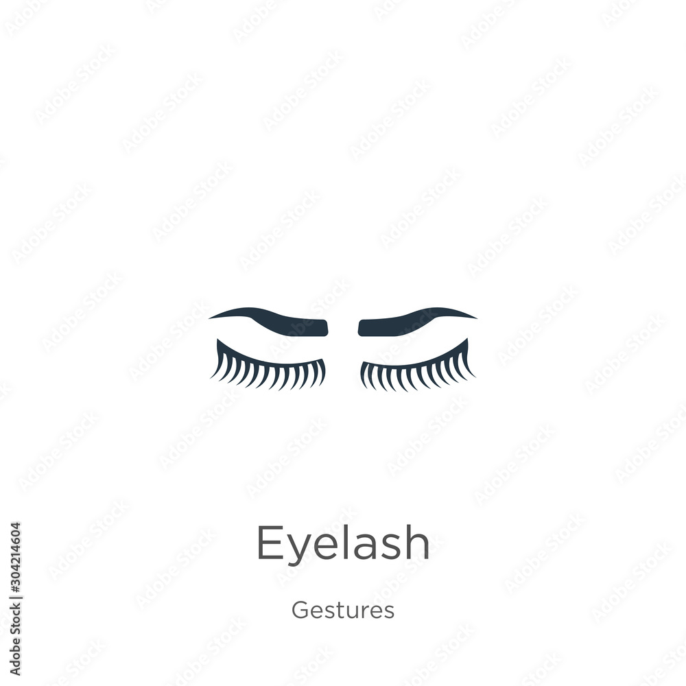 Eyelash icon vector. Trendy flat eyelash icon from gestures collection ...