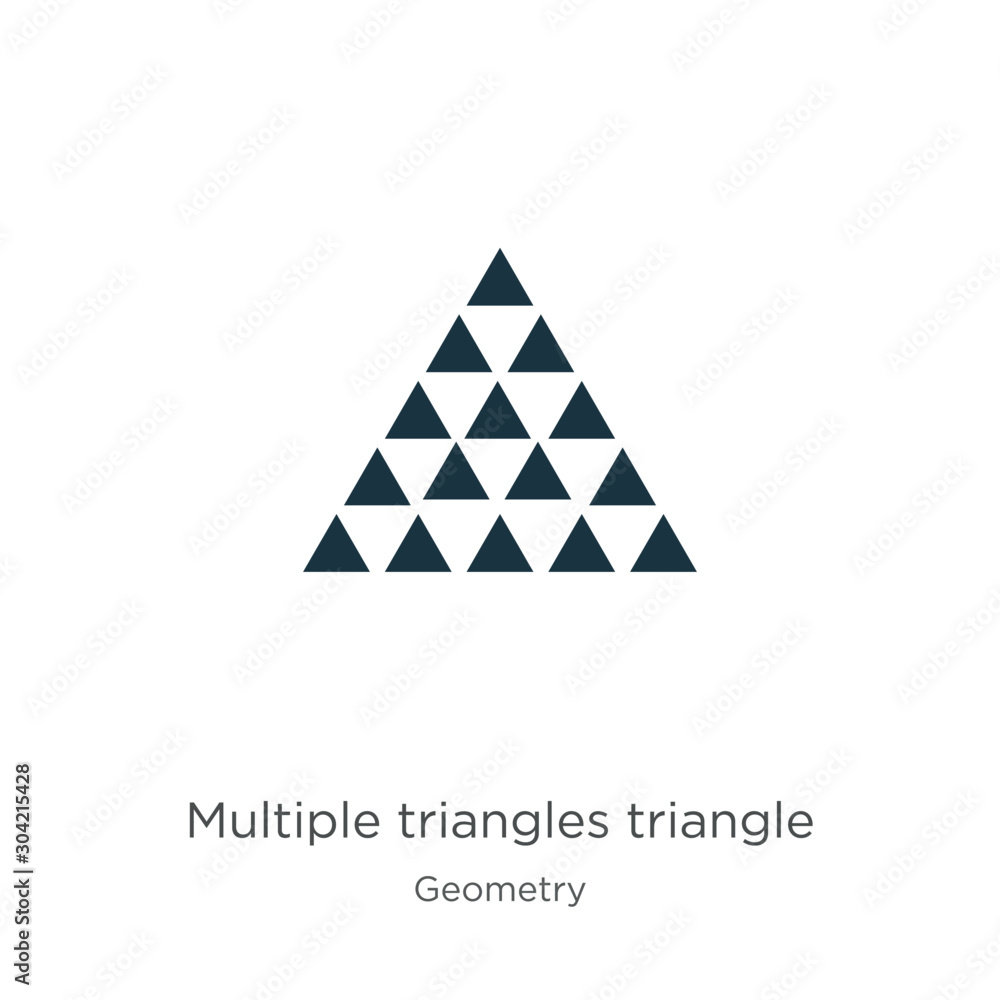 Multiple triangles triangle icon vector. Trendy flat multiple triangles ...