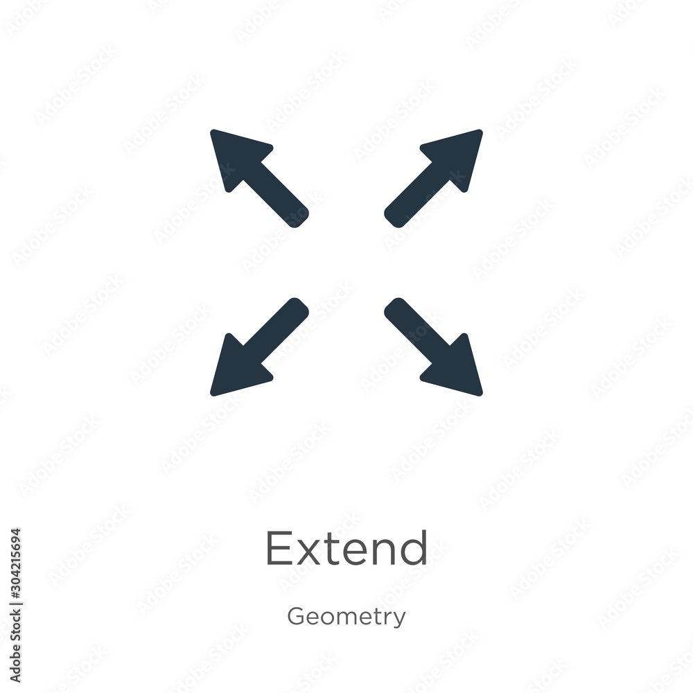 Extend icon vector. Trendy flat extend icon from geometry collection ...