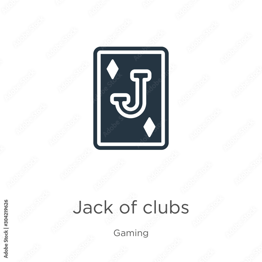 Jack of clubs icon vector. Trendy flat jack of clubs icon from gaming ...