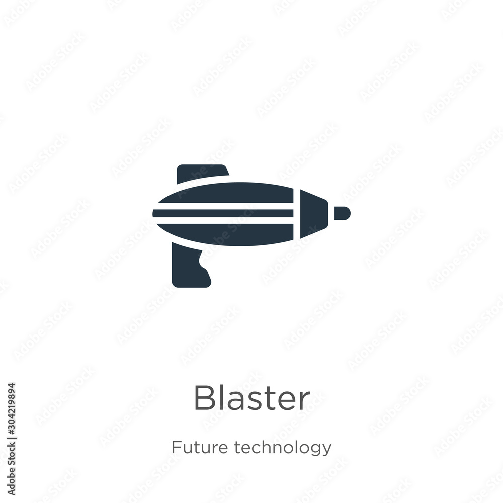 Blaster icon vector. Trendy flat blaster icon from future technology ...