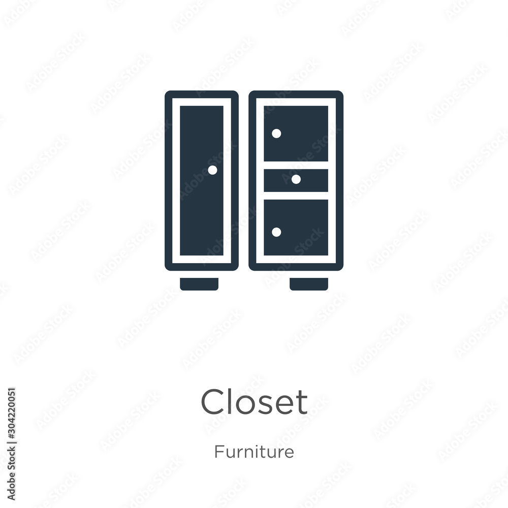Closet icon vector. Trendy flat closet icon from furniture collection ...