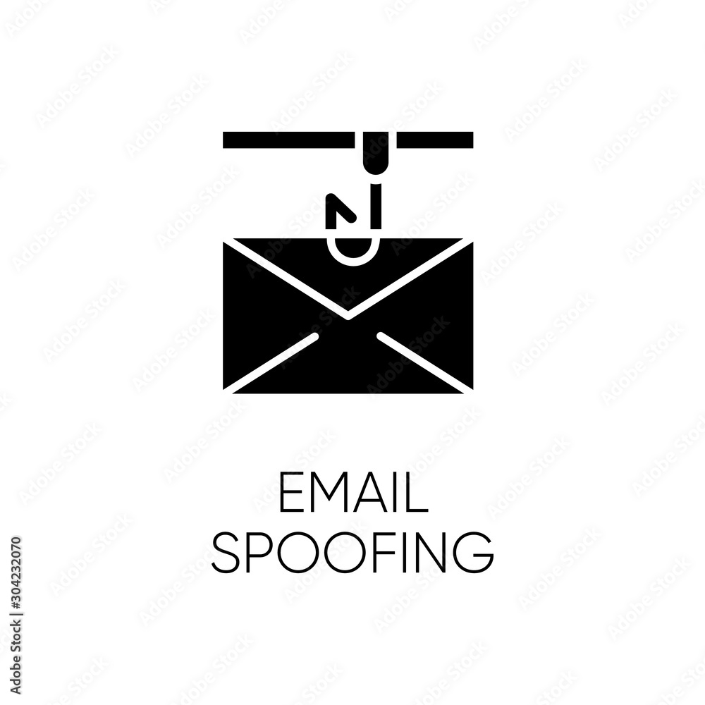 Vecteur Stock Email spoofing glyph icon. Illegitimate business. Forged ...