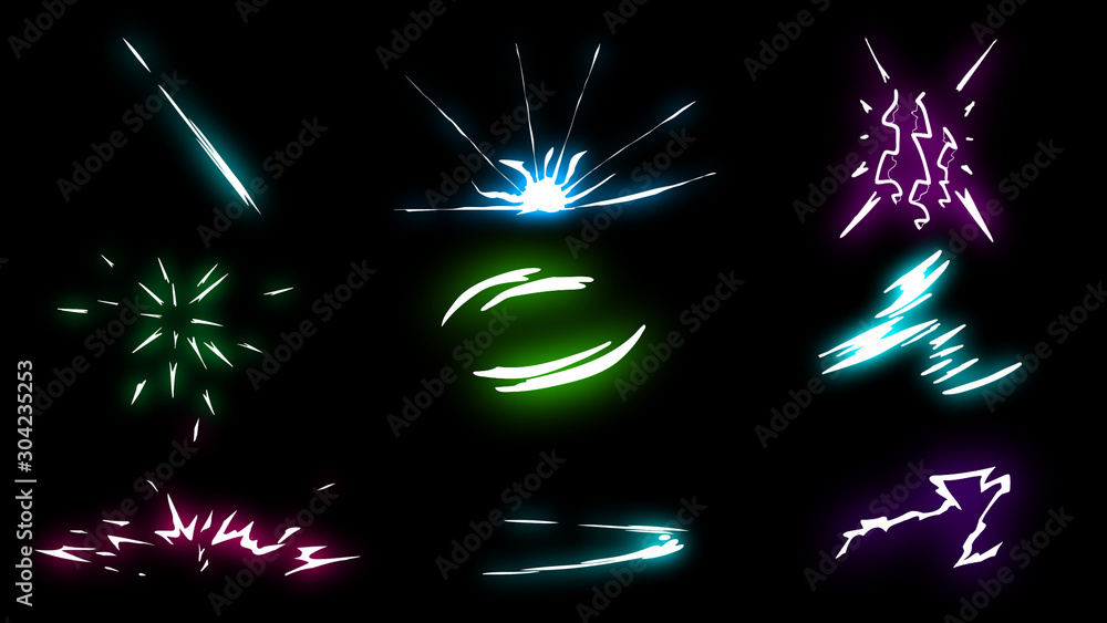 2D Energy Elements Stock Template | Adobe Stock