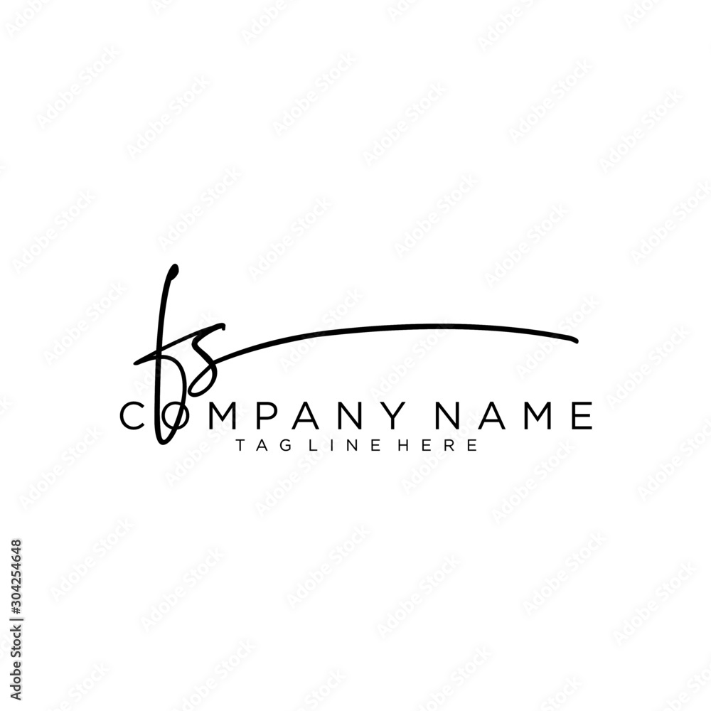 Initial letter FS Signature handwriting Logo Vector Stock Vector ...