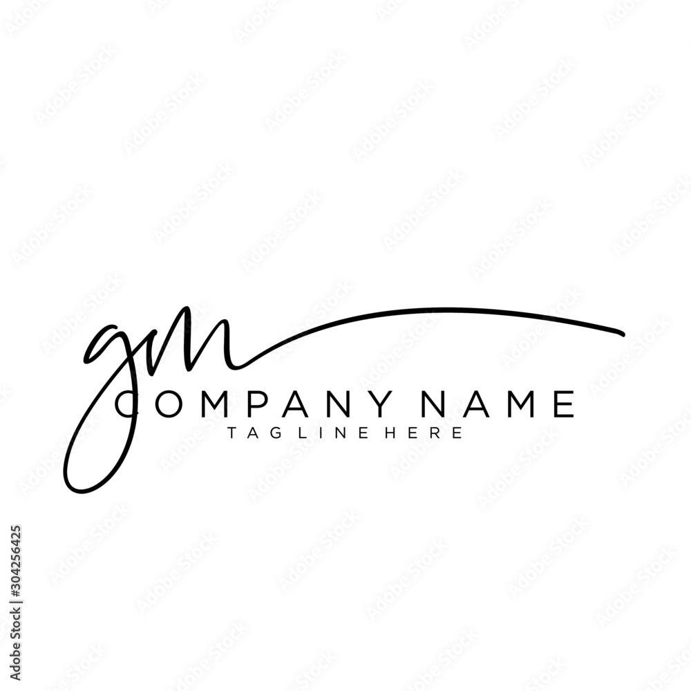 Initial letter GM Signature handwriting Logo Vector Stock Vector ...