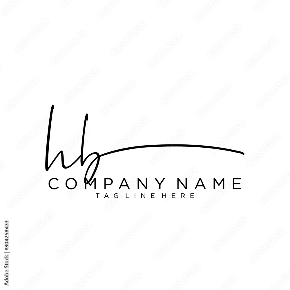 Initial letter HB Signature handwriting Logo Vector Stock Vector ...