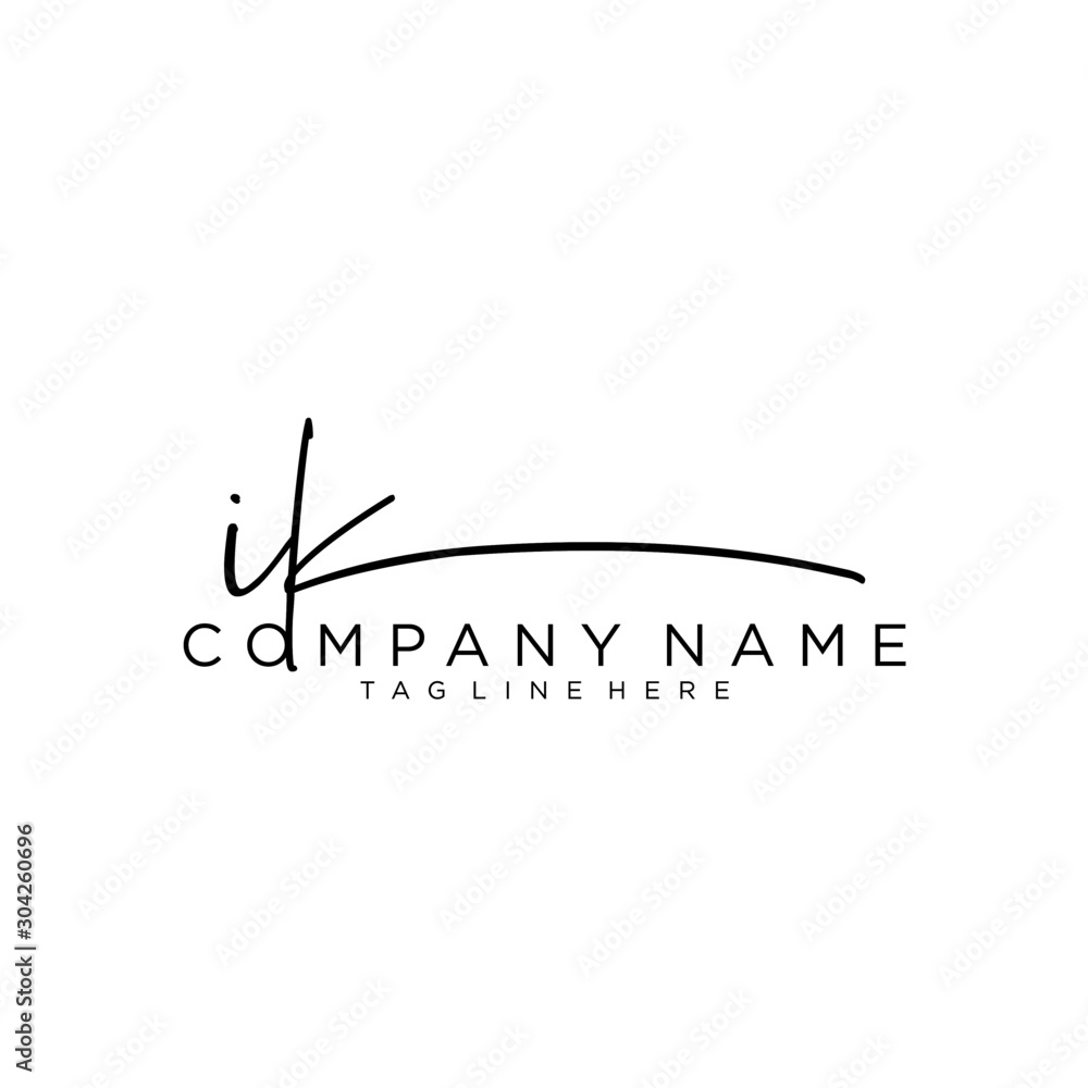 Initial letter IK Signature handwriting Logo Vector Stock Vector ...
