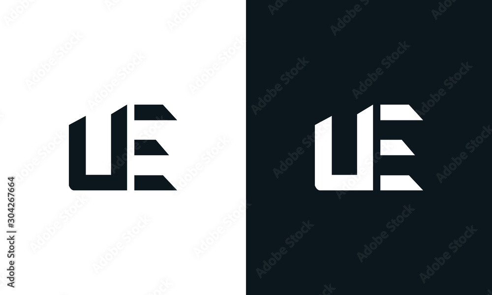 Modern abstract letter UE logo. This logo icon incorporate with two ...