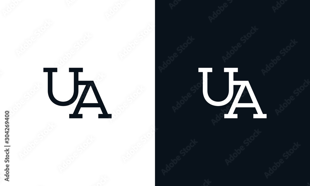 Creative line art letter UA logo. This logo icon incorporate with two ...