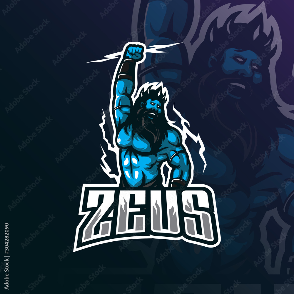 zeus mascot logo design vector with modern illustration concept style ...