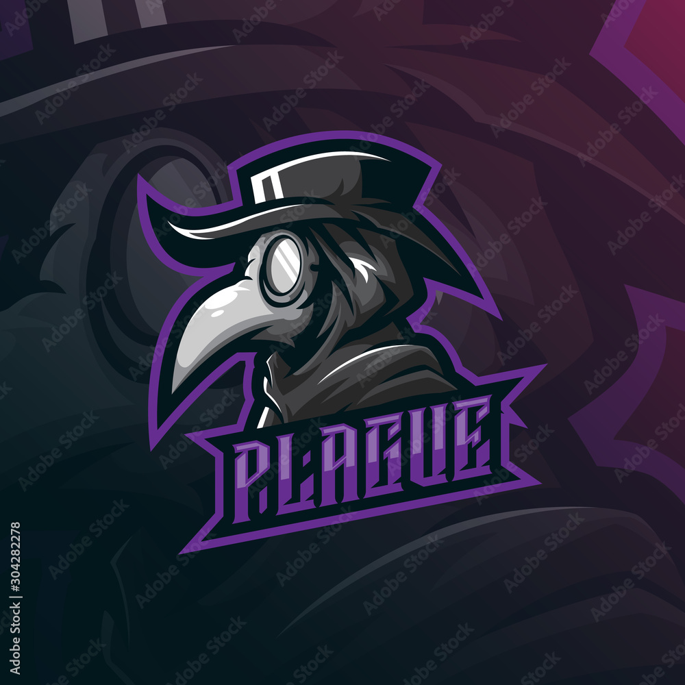 plague doctor mascot logo design vector with modern illustration ...