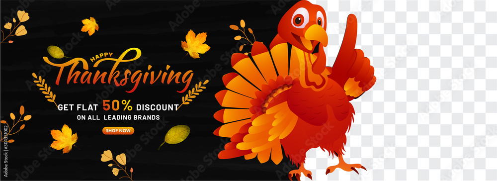 Thanksgiving banner,poster vector illustration of turkey birth with ...