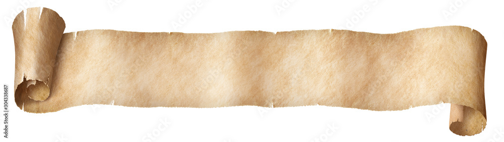 Old curved paper scroll isolated on white Stock Photo | Adobe Stock
