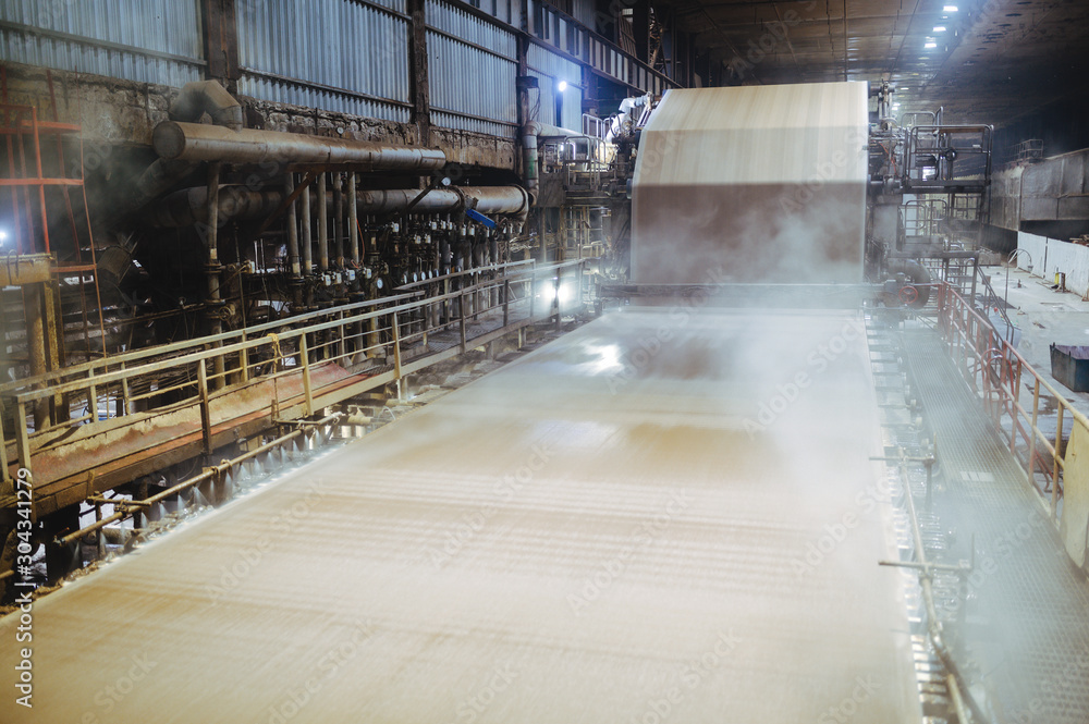 paper carton making factory machine huge cellulose Stock Photo | Adobe ...