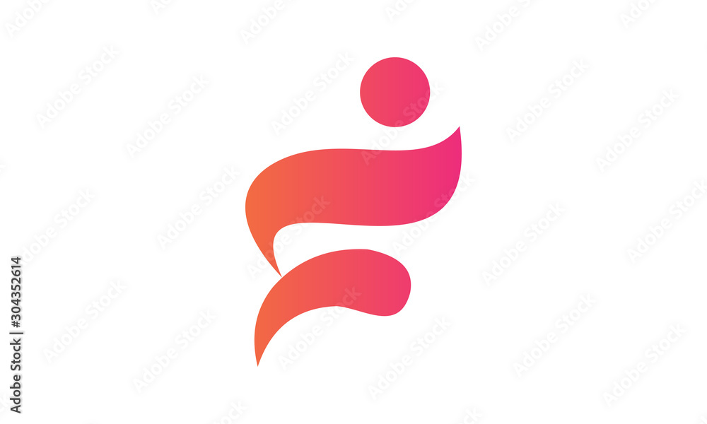 logo people letter F run vector Stock Vector | Adobe Stock