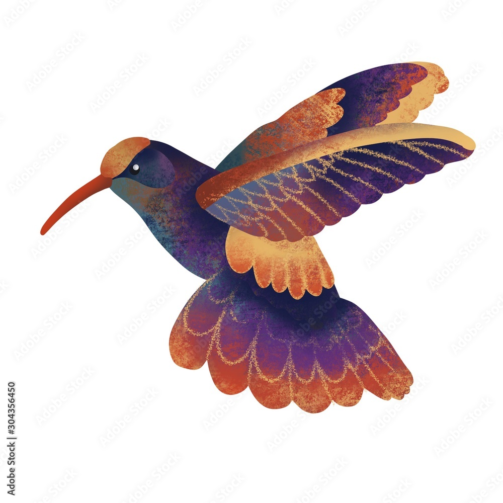 Bright raster illustration. Raster bird can be used for card designs ...