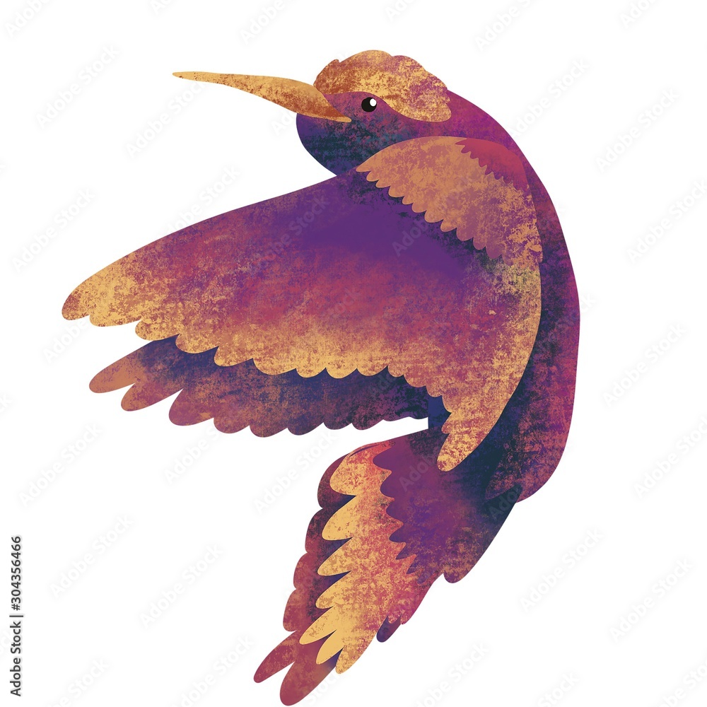 Bright raster illustration. Raster bird can be used for card designs ...
