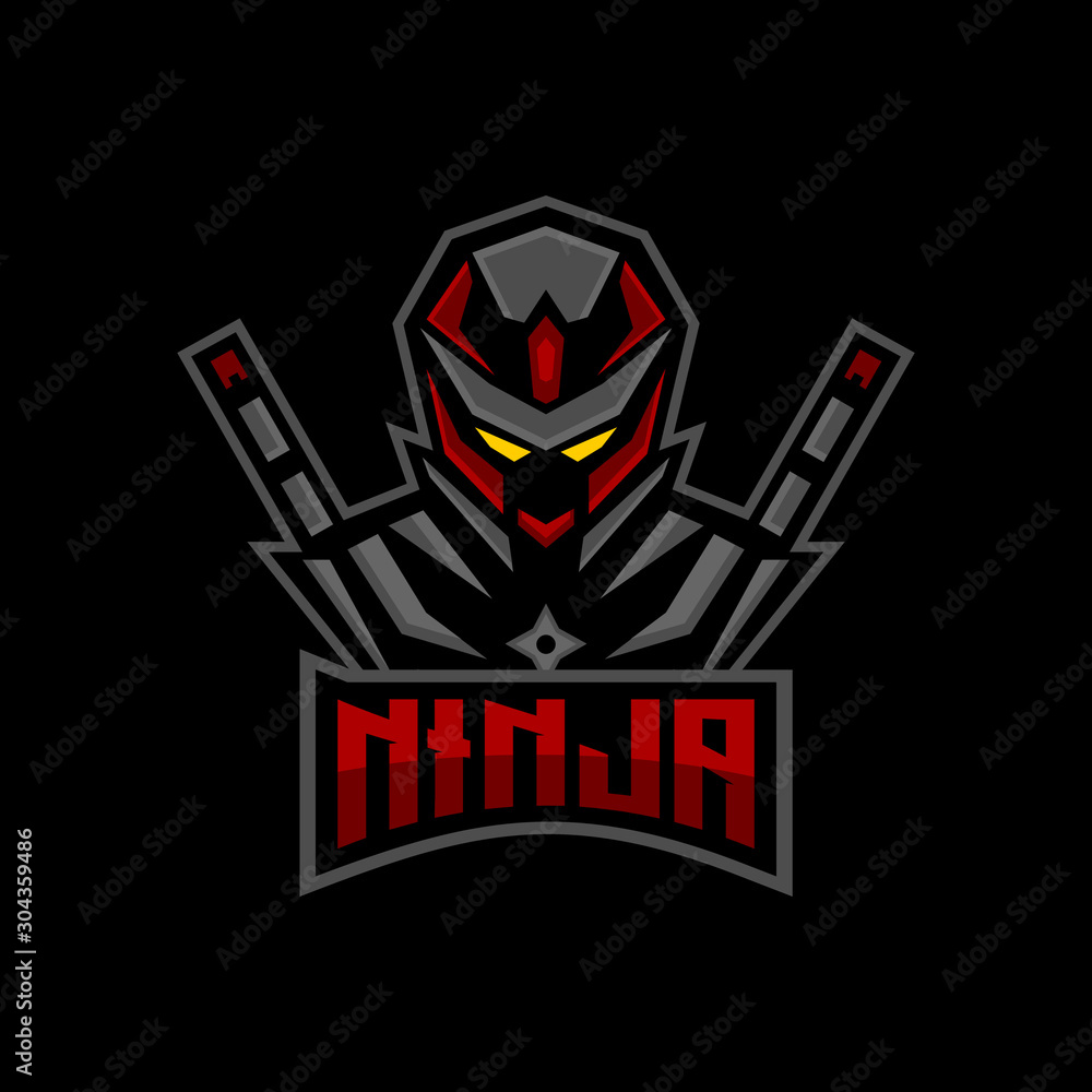 ninja e sports logo gaming mascot Stock Vector | Adobe Stock