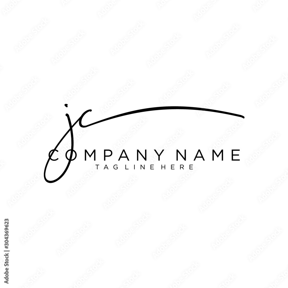 Initial letter JC Signature handwriting Logo Vector Stock Vector ...