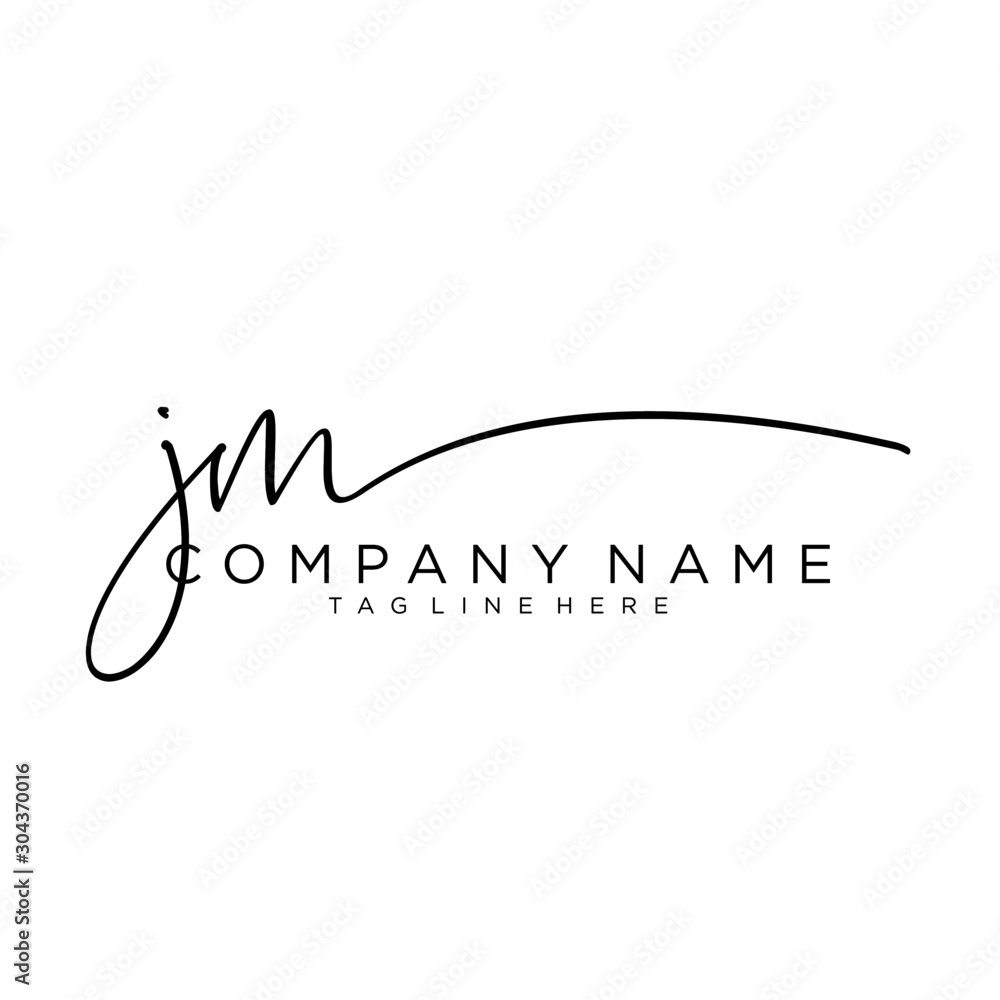 Initial letter JM Signature handwriting Logo Vector Stock Vector ...