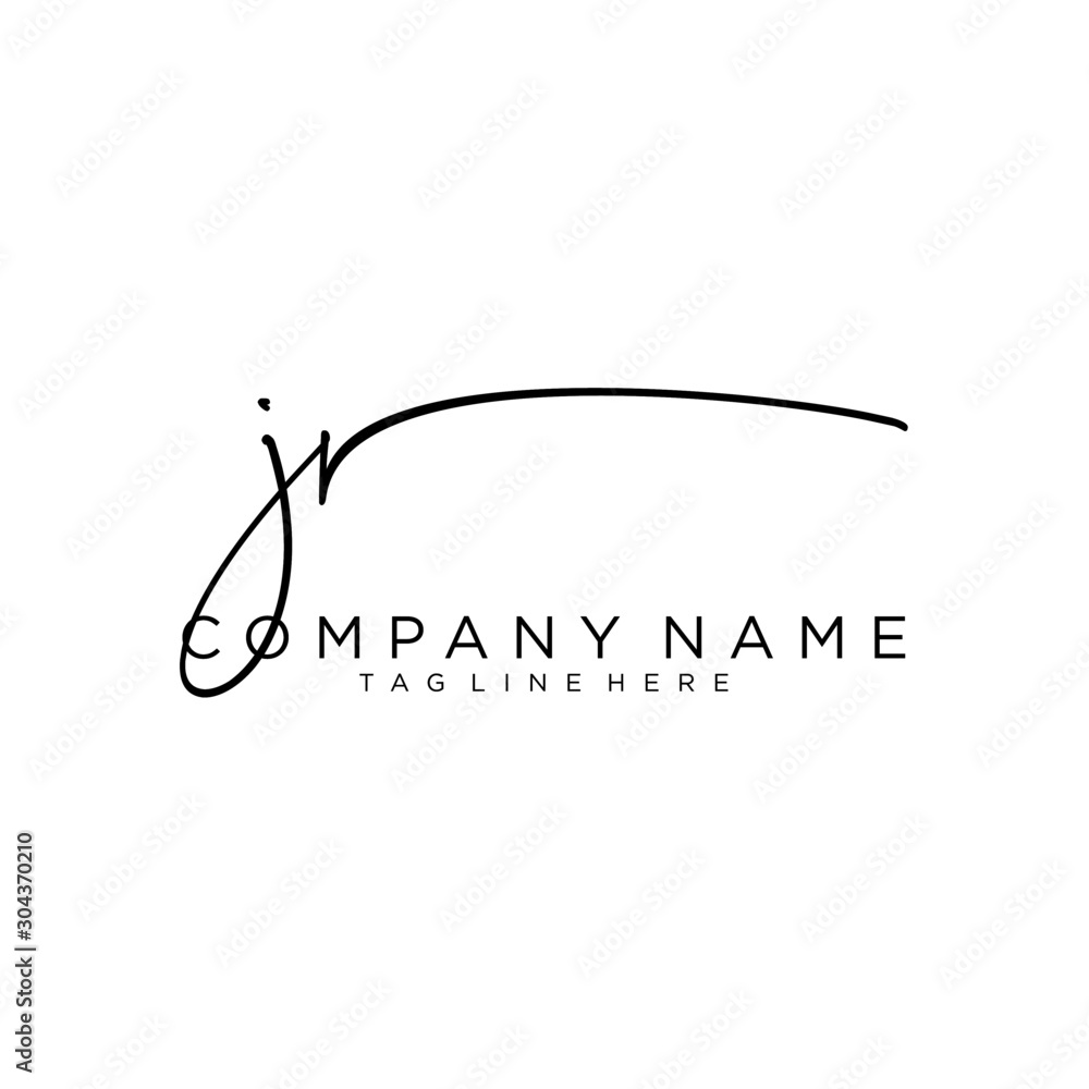 Initial letter JR Signature handwriting Logo Vector Stock Vector ...
