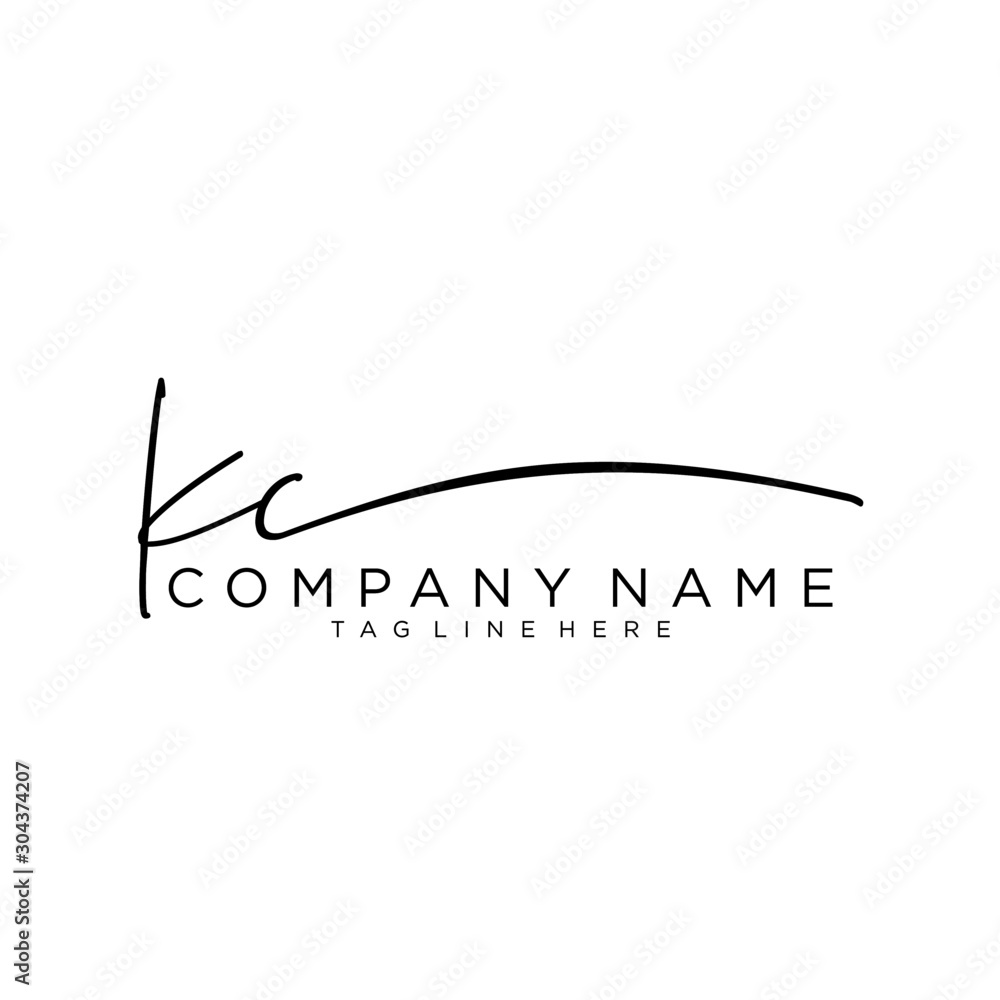 Initial letter KC Signature handwriting Logo Vector Stock Vector ...