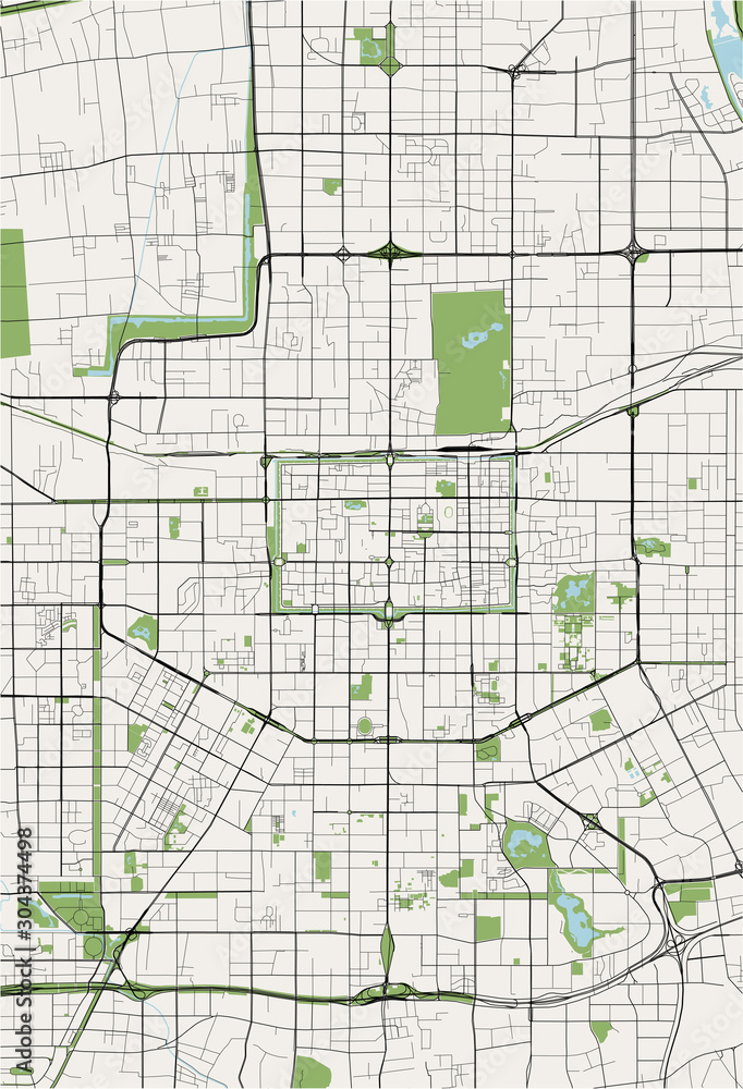 map of the city of Xian, China Stock Vector | Adobe Stock