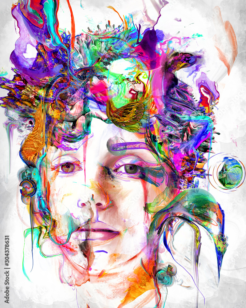 Beautiful Portraits featuring Nature and Life Stock Illustration ...