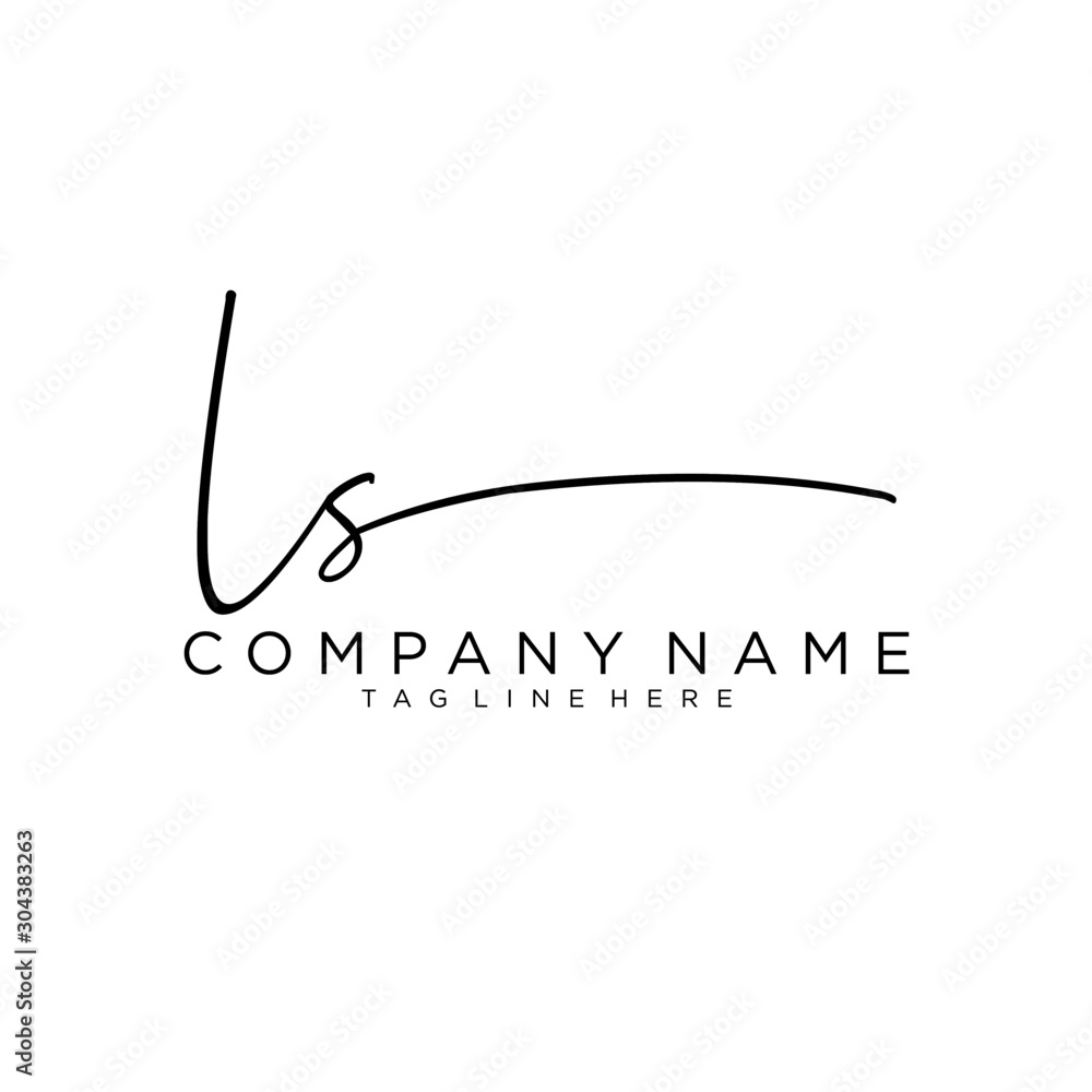 Initial letter LS Signature handwriting Logo Vector Stock Vector ...