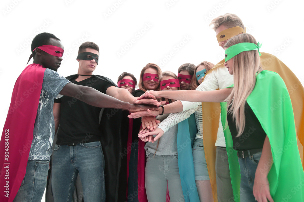 super group of diverse young people showing their unity Stock Photo ...