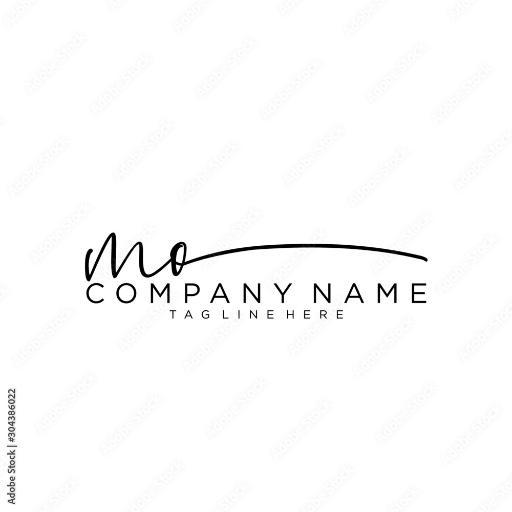 Initial letter MO Signature handwriting Logo Vector Stock Vector ...