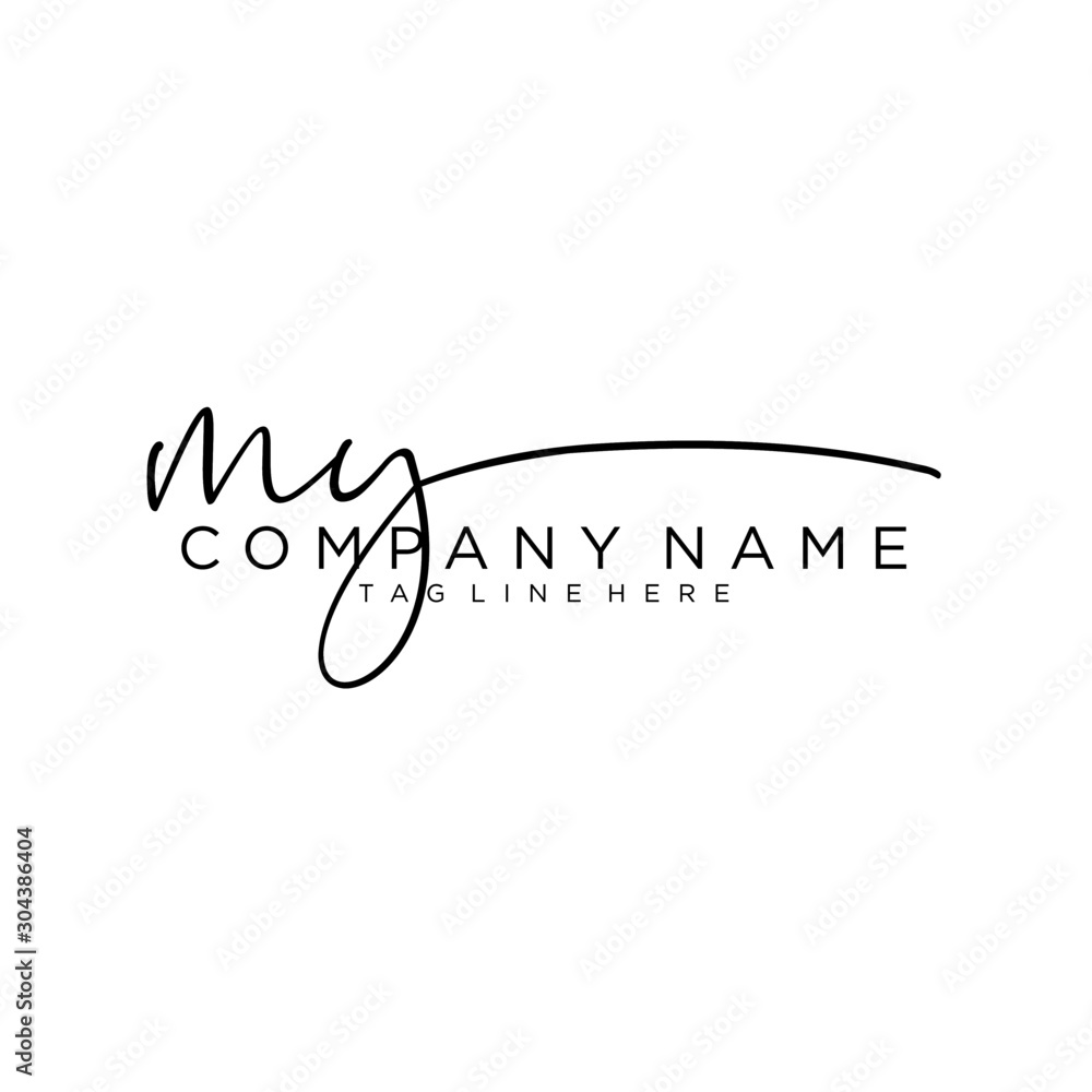 Initial letter MY Signature handwriting Logo Vector Stock Vector ...