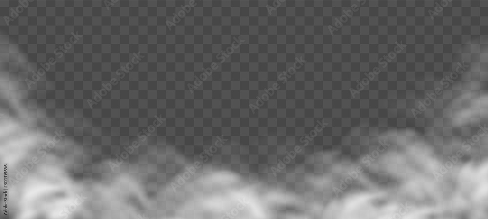 Fog or smoke isolated on transparent background. Realistic smog, haze ...