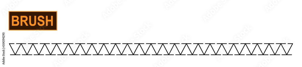 Decorative overlock zigzag stitch illustrator brush for fashion and ...