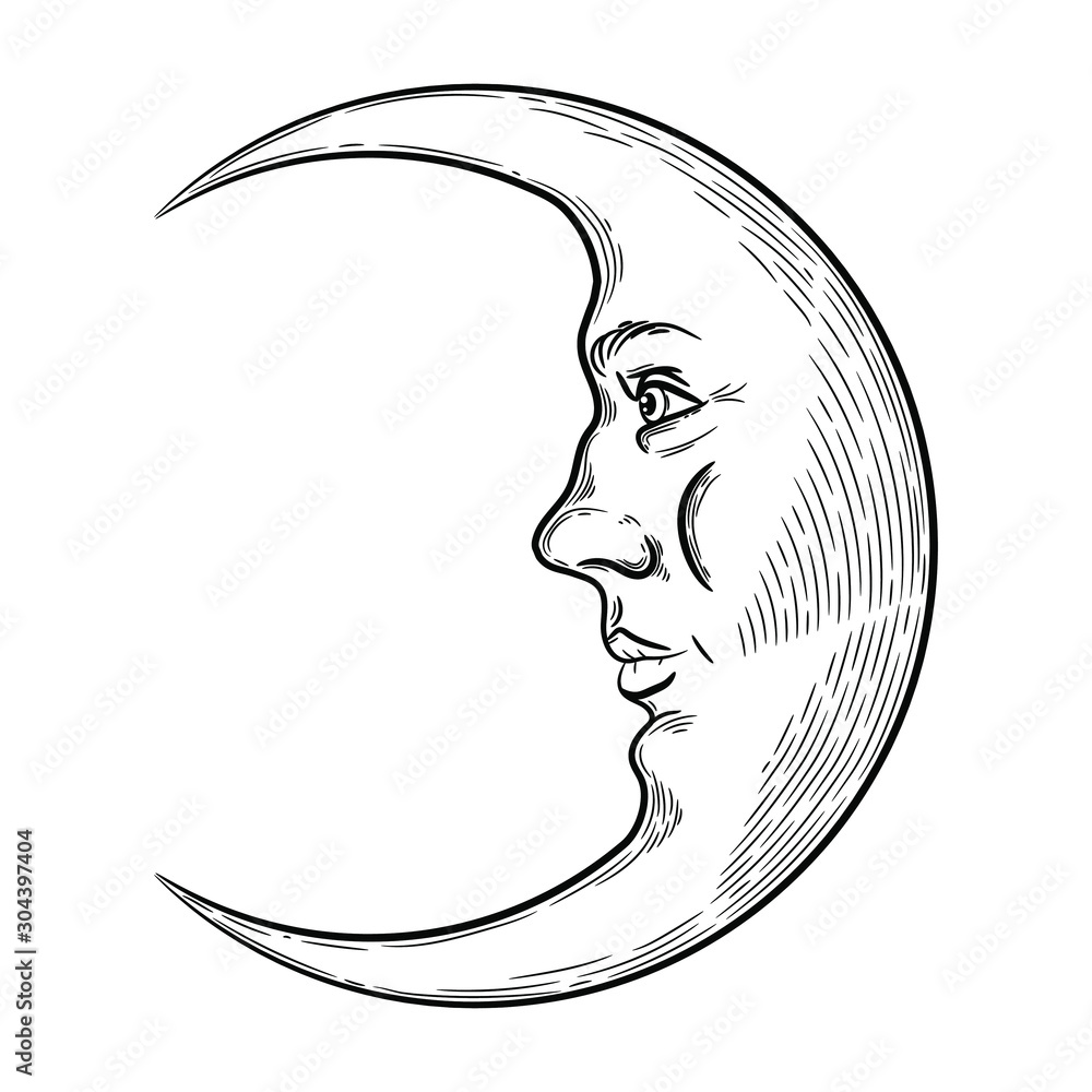 Vector hand drawn illustration of sun and moon symbols, sketch style ...