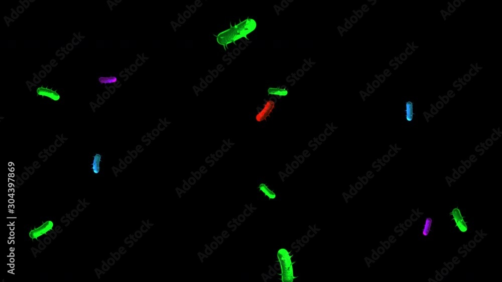 Animated Few Germs Bacteria Virus Floating around Video Clip with ...