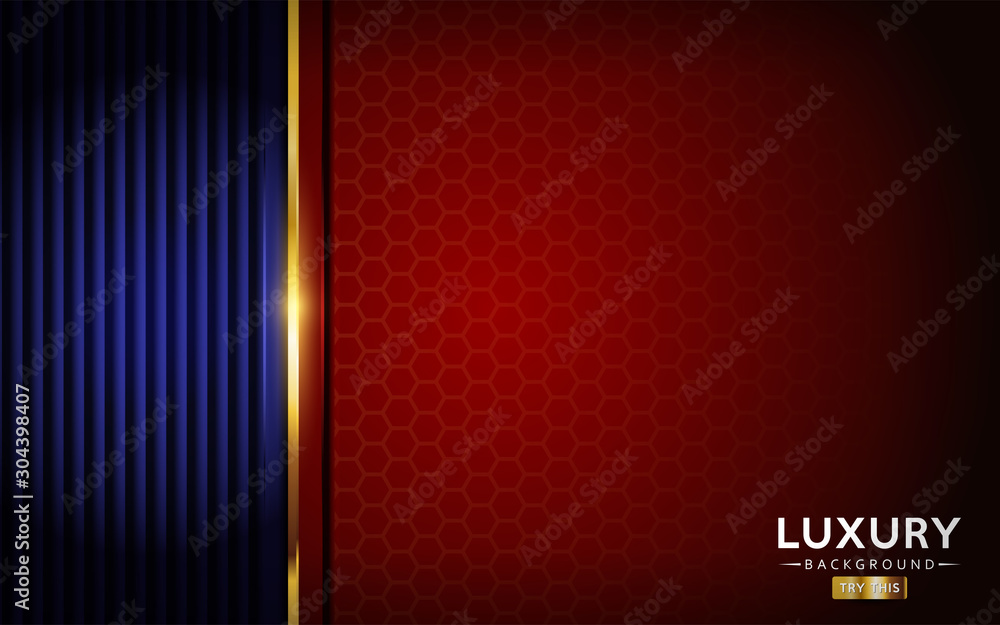 luxurious navy blue with red background combine with golden lines ...