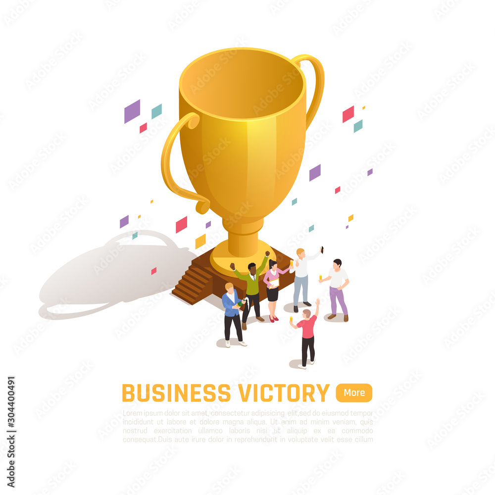 Winner Isometric Colored Concept Stock Vector | Adobe Stock