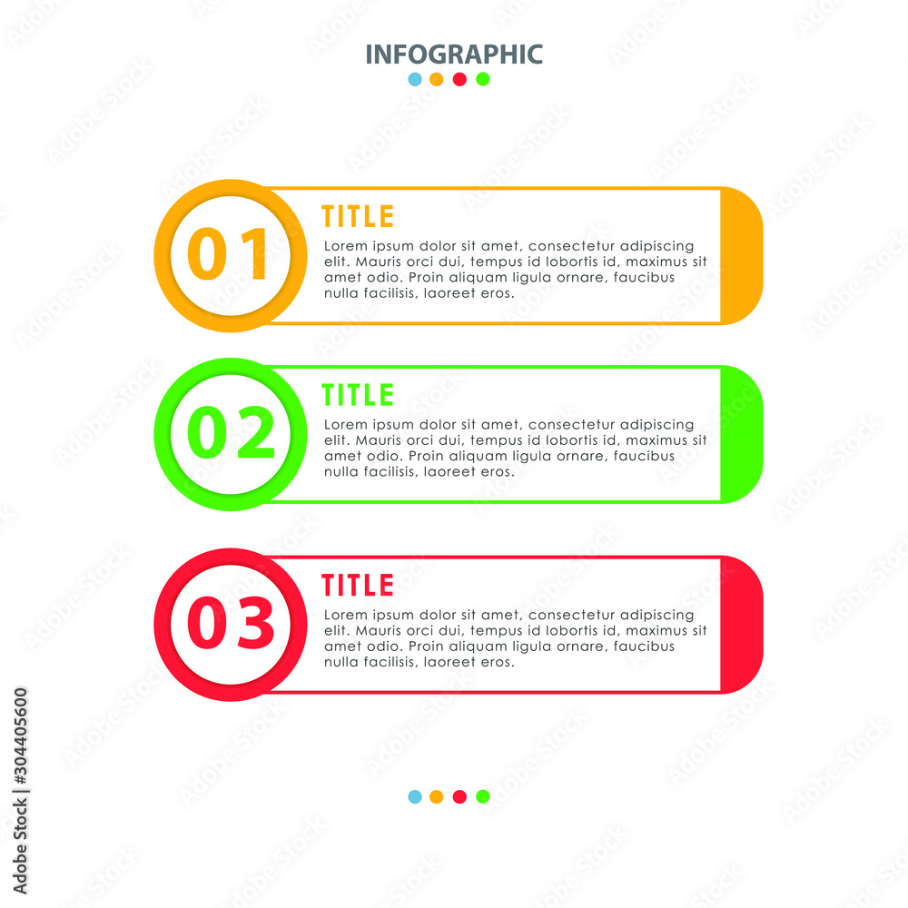 Infographic colorful 3 point banner text columns vector illustration ...
