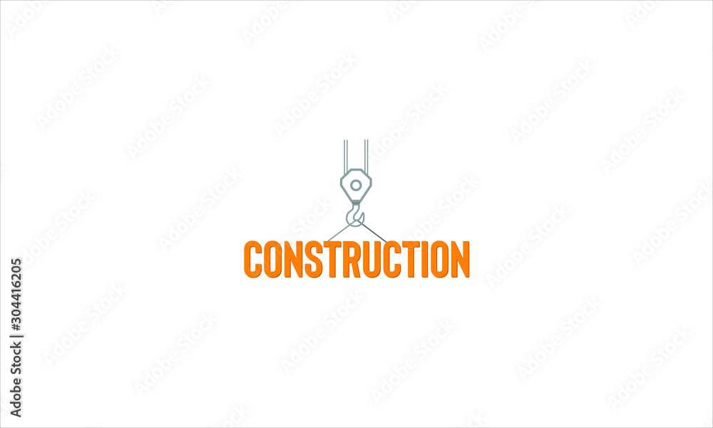 Construction crane hook icon. Logo element illustration. Construction ...