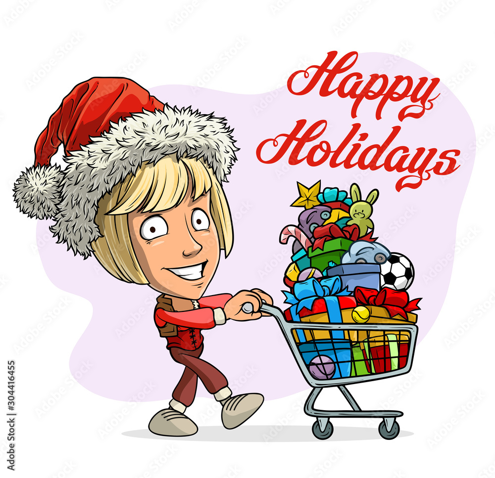 Funny Christmas Shopping Clip Art