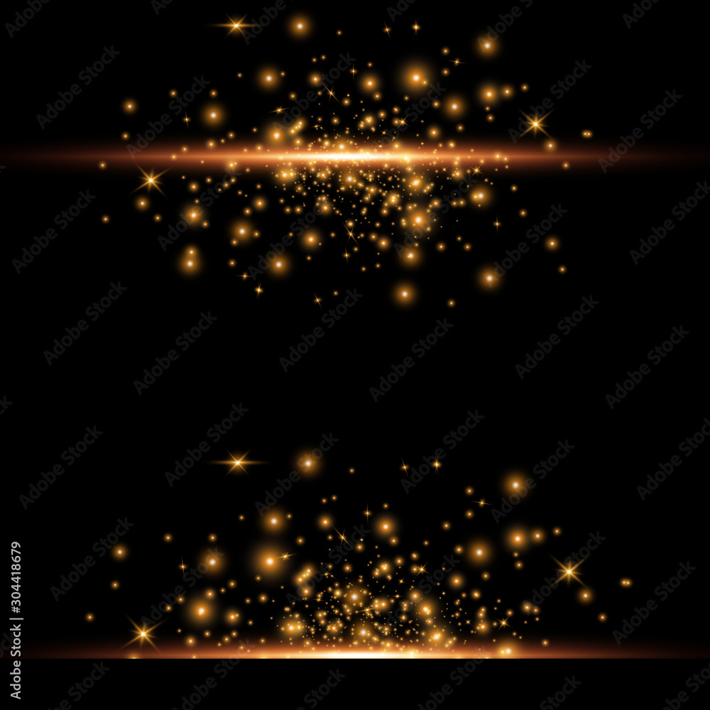 vector set of neon laser glow light . horizontal gleaming line flash ...