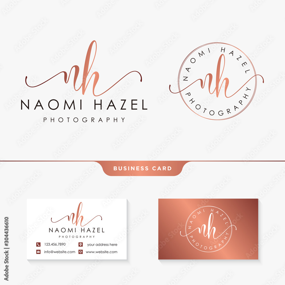 initial nh feminine logo collections template vector Stock Vector ...