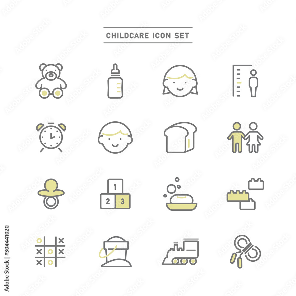 CHILDCARE ICON SET Stock Vector | Adobe Stock