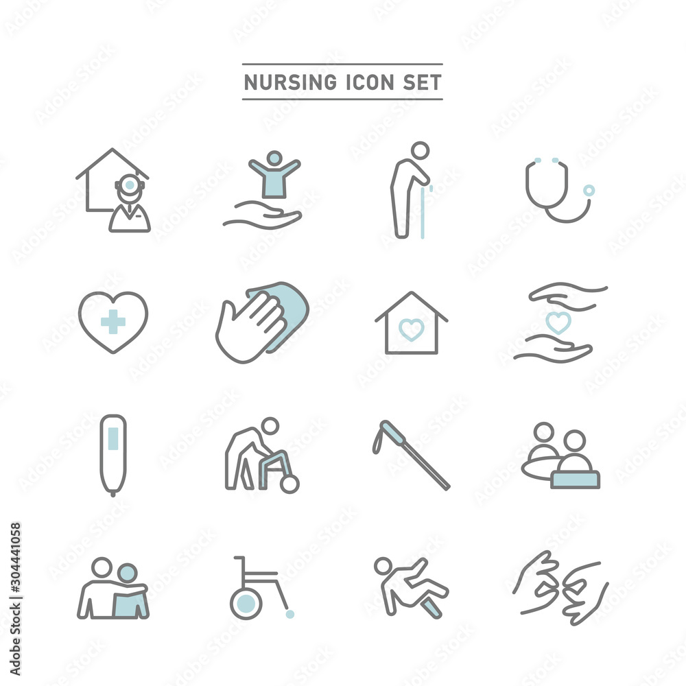NURSING ICON SET Stock Vector | Adobe Stock
