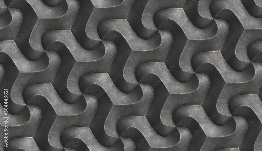 3D panel is smoothly curved shapes in black with fading at the edges ...