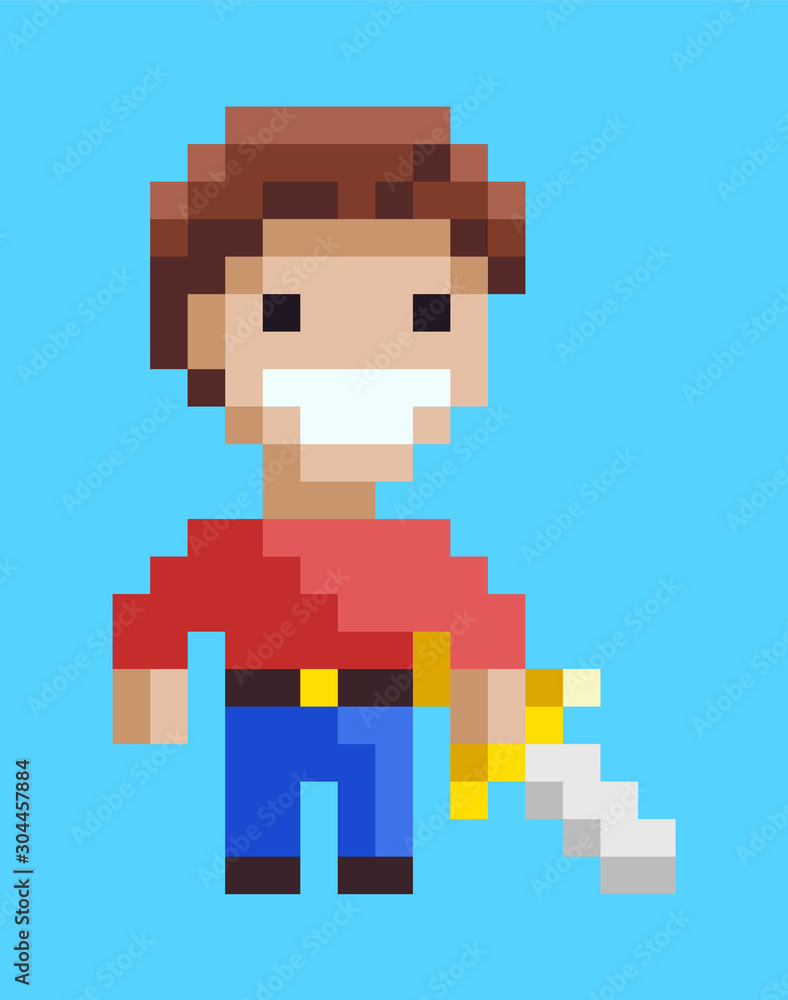 Superhero knight holding sword, cavalier character in suit with steel ...