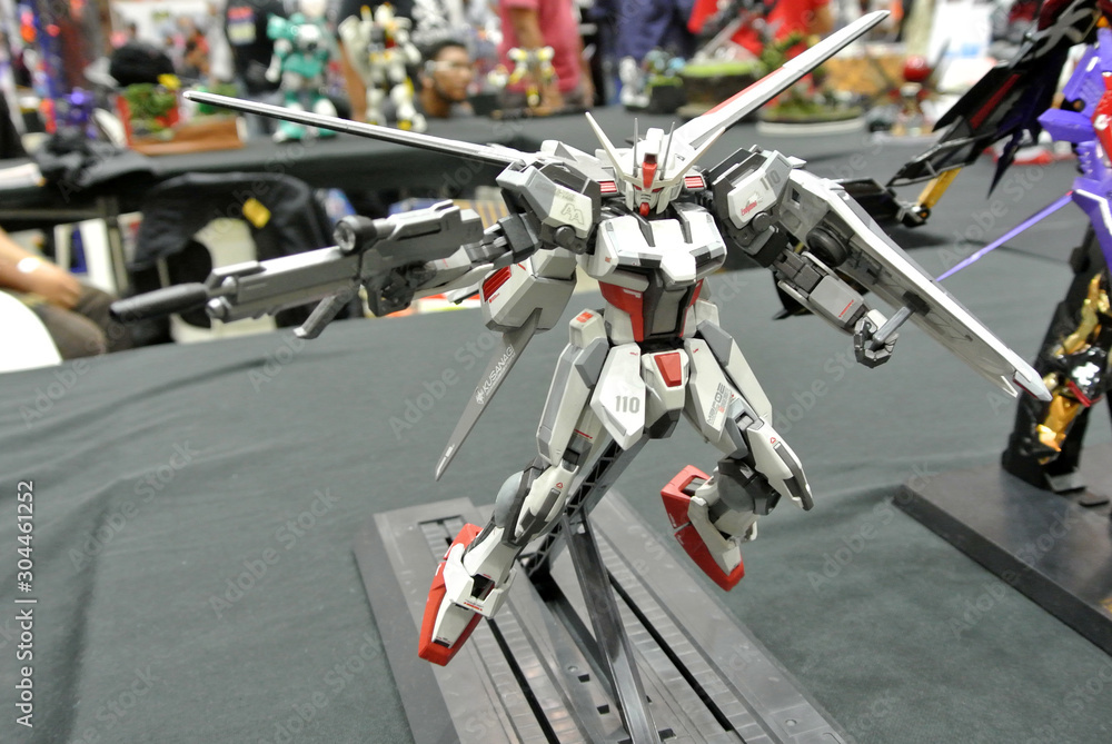 KUALA LUMPUR, MALAYSIA -MARCH 31, 2018: Selected focused of Mobile Suit ...